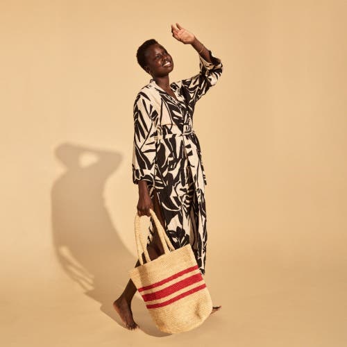 INDEGO AFRICA Sylvanie Beach Tote in Raffia